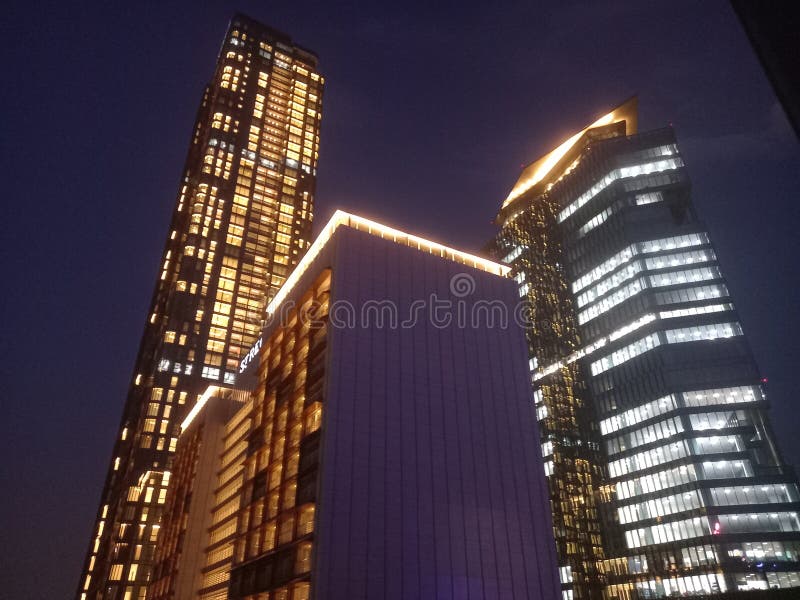 Setiabudi Kuningan Buildings Editorial Stock Photo - Image of night ...