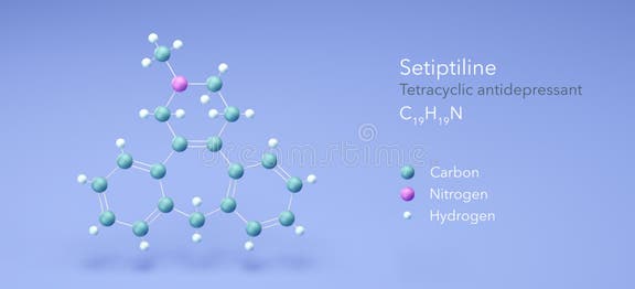 Setiptiline Molecule, Molecular Structures, Teciptiline, 3d Model ...