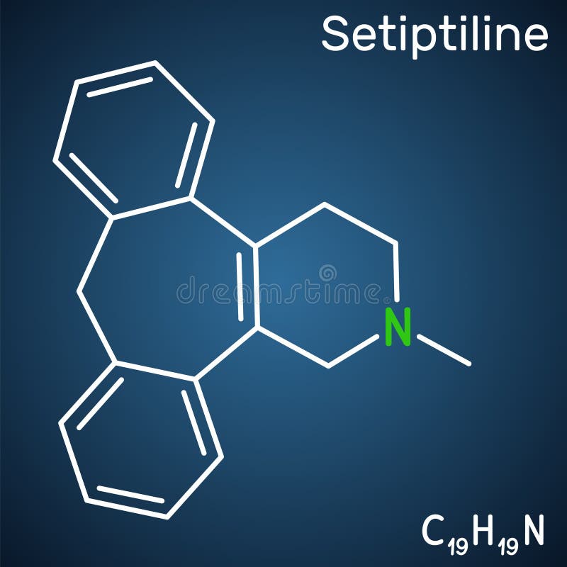 Setiptiline Molecule. it is Tetracyclic Antidepressant TeCA Stock ...