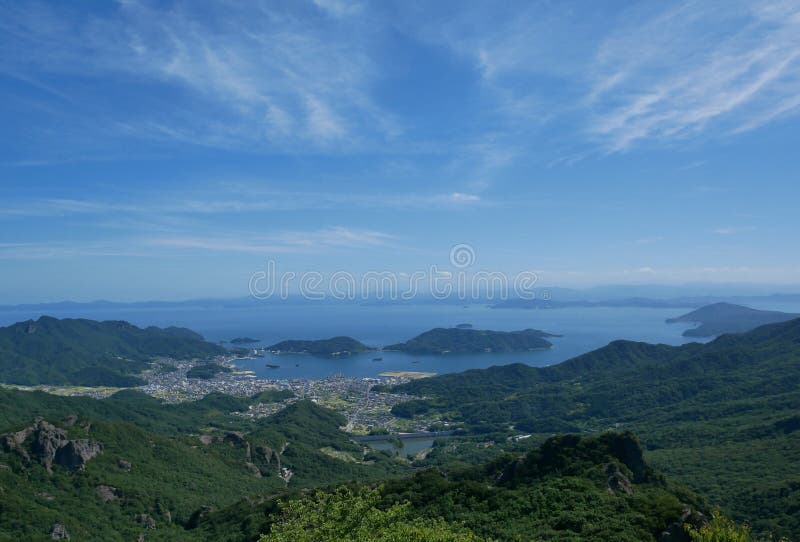 Seto Inland Sea Landscape in Summer Stock Photo - Image of shore, seto ...