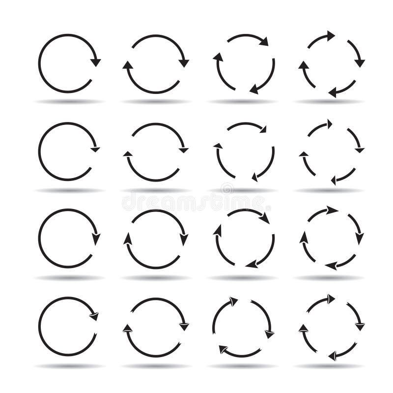 Sets of Black Circle Arrows. Vector Icons Stock Vector - Illustration ...