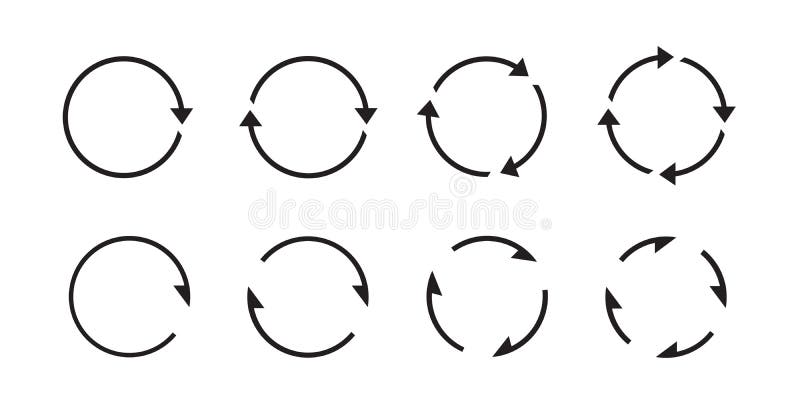 Set of black circle arrows stock illustration. Illustration of ...
