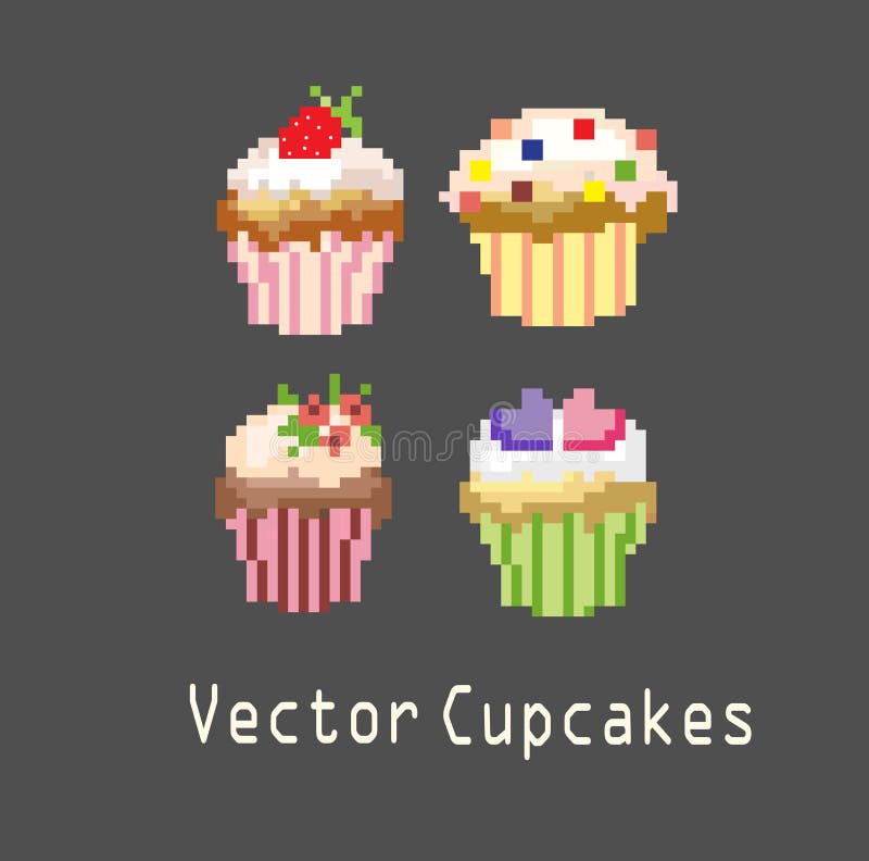 Pixel Cupcakes Stock Illustrations – 34 Pixel Cupcakes Stock ...