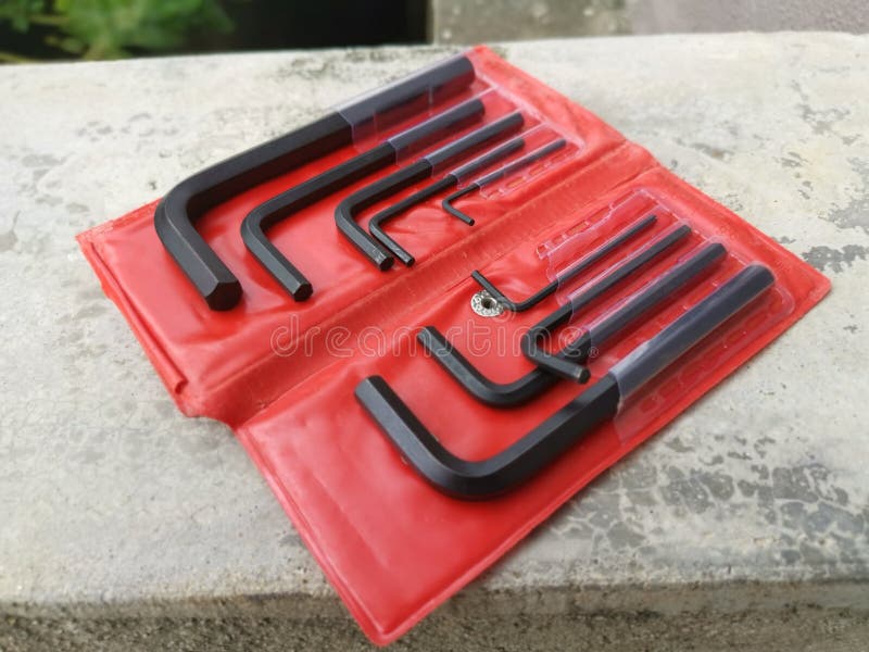 A Sets of Different Sizes Allen Key. Stock Image - Image of holding ...