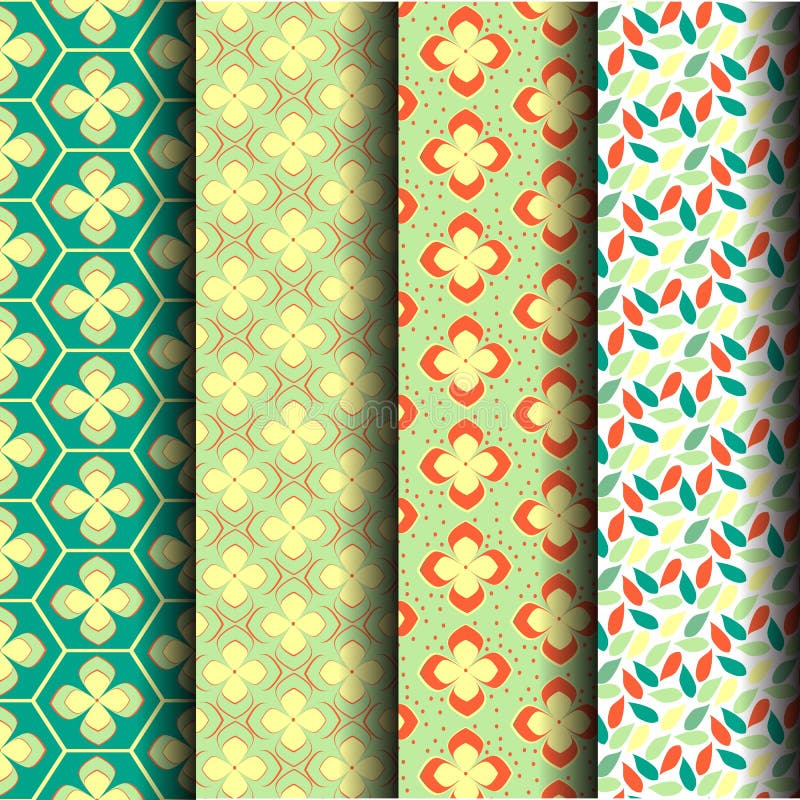 Sets Flower Form an Abstract Seamless Pattern Stock Vector ...