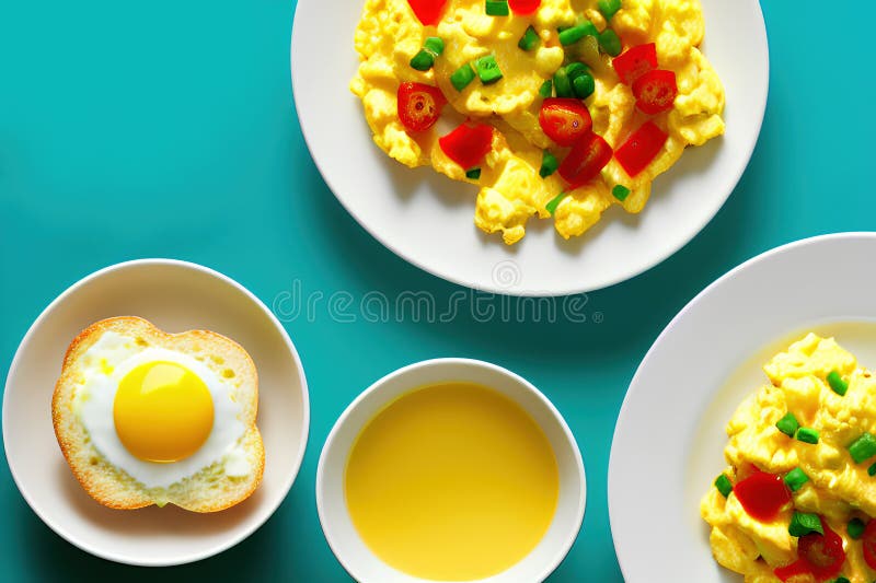 Sets of Healthy Breakfast for Kids Including Eggs Omelets Cheese and ...