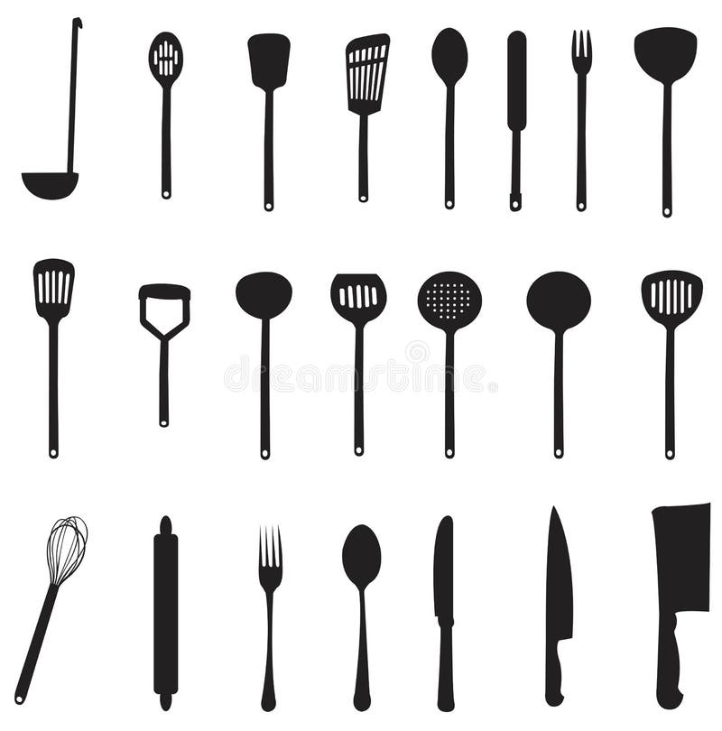Kitchen utensils stock vector. Illustration of spoons - 4411900