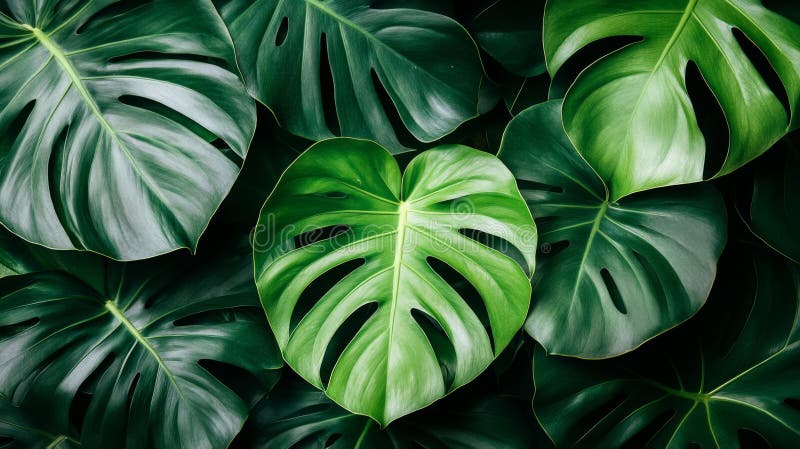 A Setting Adorned with Abundant Green Tropical Plants and Multiple Leaf ...