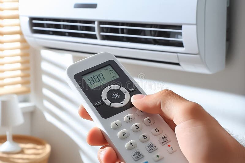 Setting the Air Conditioning Temperature Stock Illustration ...