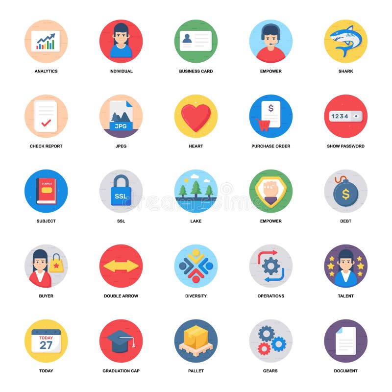 Setting and Arrows Flat Icons Stock Vector - Illustration of icon ...