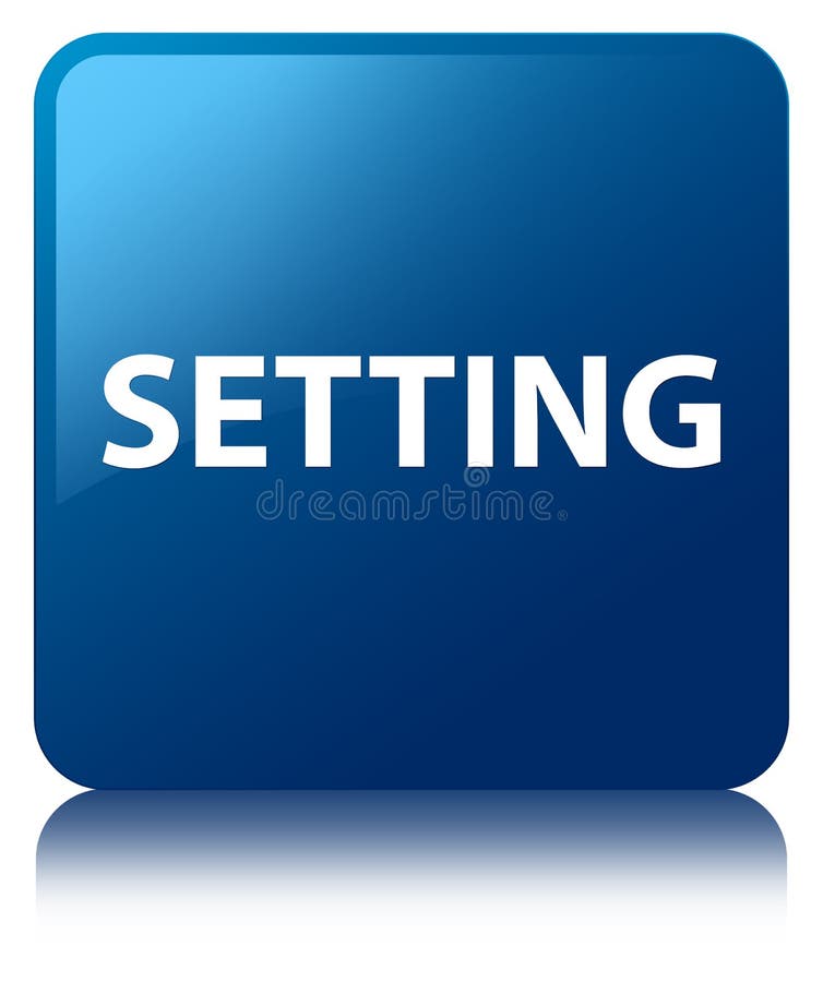 Setting blue square button stock illustration. Illustration of setting ...
