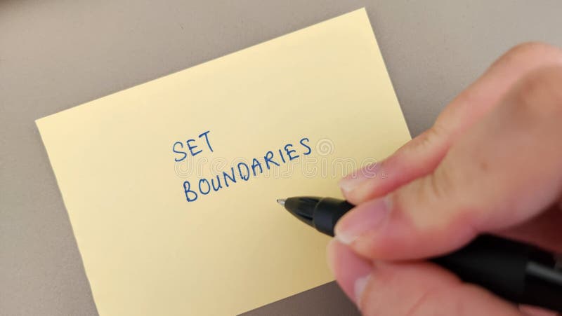 A Sticky Note with the Words Set Boundaries Written on it Stock Image ...