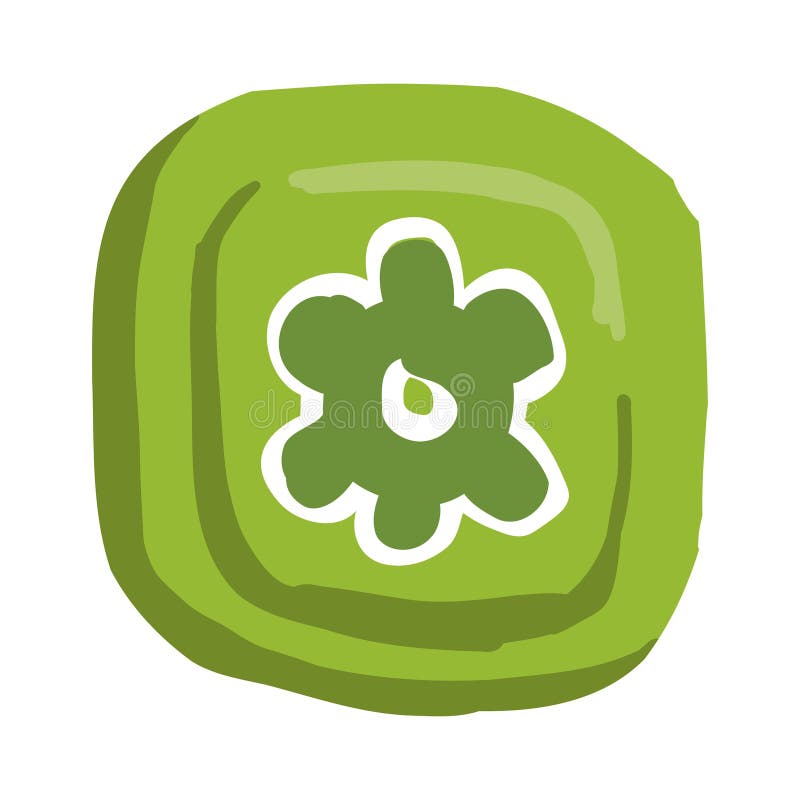 Setting Button in Cartoon Doodle Style, Mobile App Asset, Video Game Ui Button, Green Settings ...