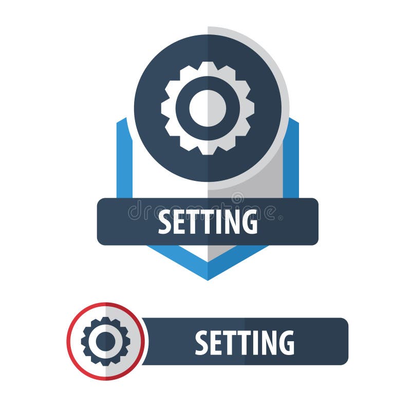 Setting Button. Vector Illustration Decorative Design Stock Vector ...