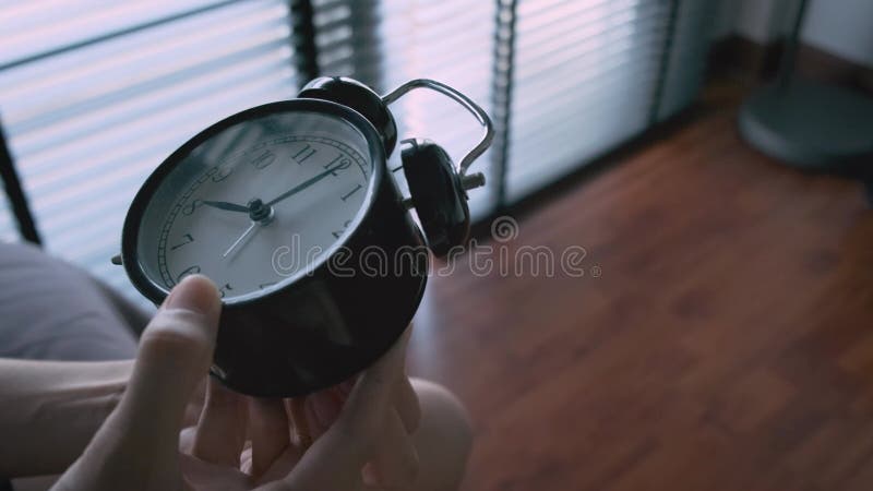 Setting Clock Back by 24 Hours in Room Stock Video - Video of barefoot ...