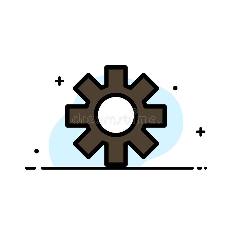 Setting, Cog, Gear Business Flat Line Filled Icon Vector Banner ...