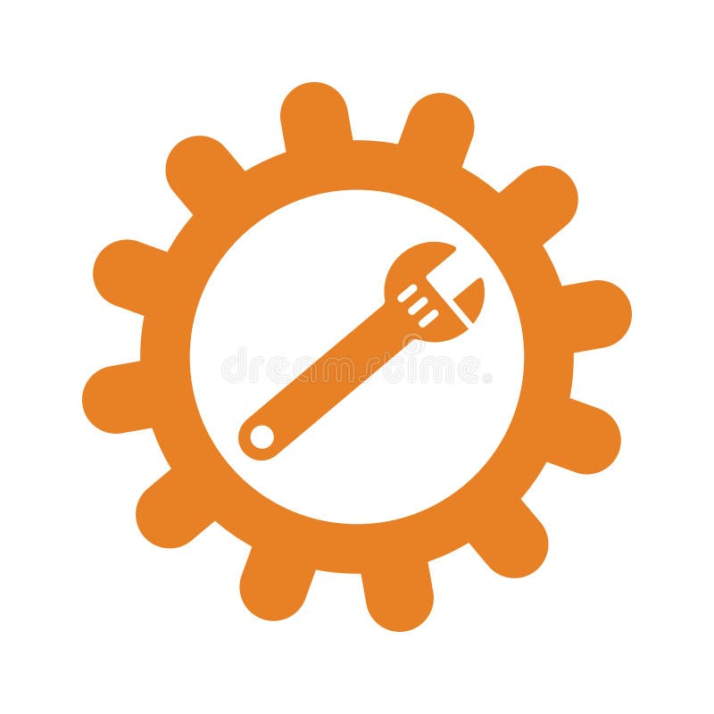 Setting, Configuration, Gear, Repair Tools Icon. Orange Color Design ...