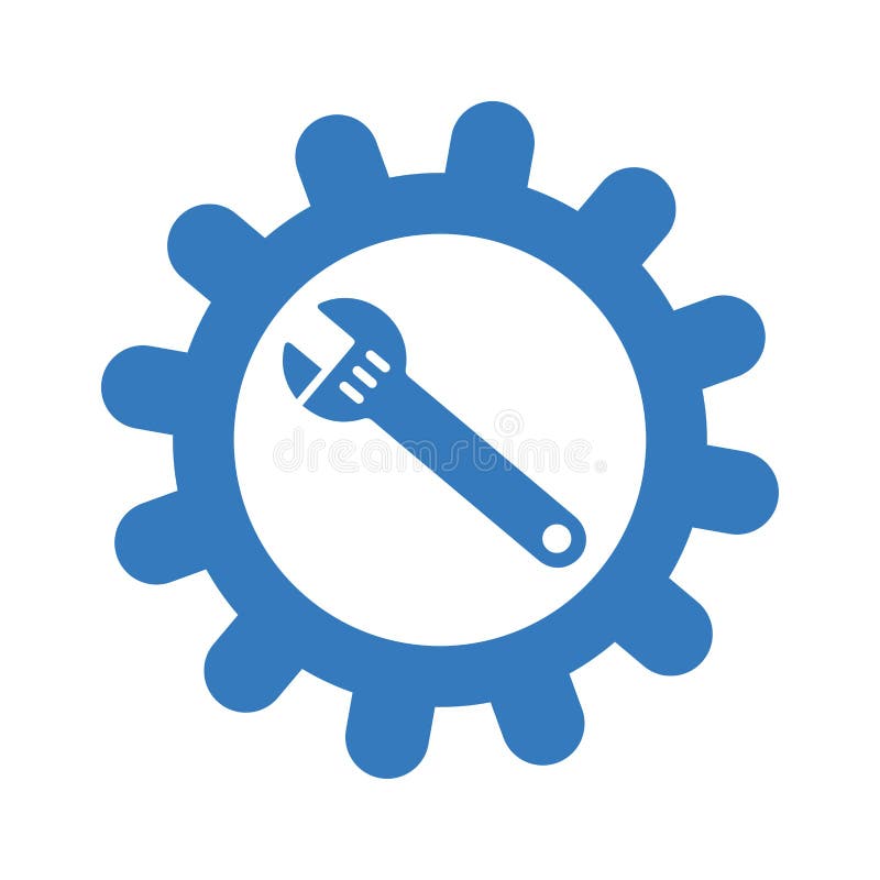 Setting, Configuration, Gear, Repair Tools Icon. Blue Color Vector ...