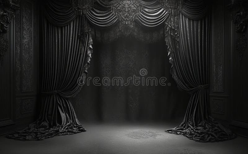 The Setting of a Cozy Event with an Elegant Fabric Backdrop and Soft ...