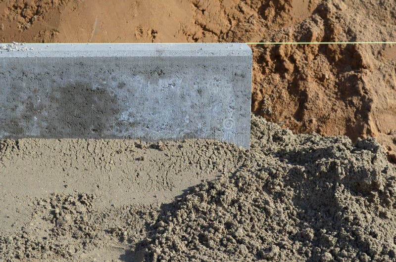 Setting a curbstone stock photo. Image of fresh, groundwork - 39833158