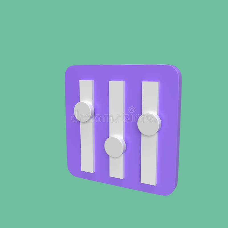 Setting 3d Model Cartoon Style. Render Illustration Stock Illustration - Illustration of ...