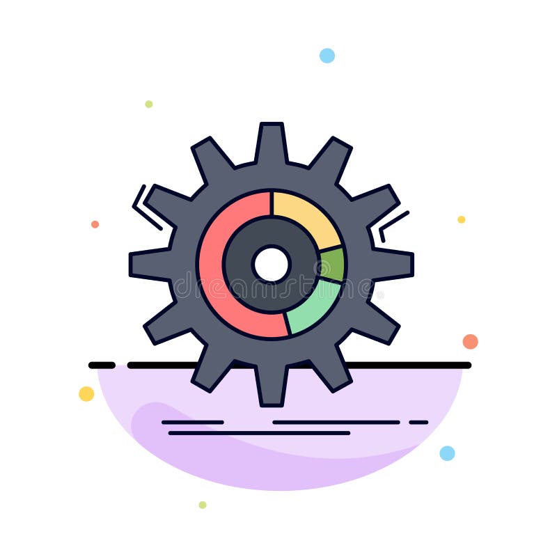 Setting, Data, Management, Process, Progress Flat Color Icon Vector ...