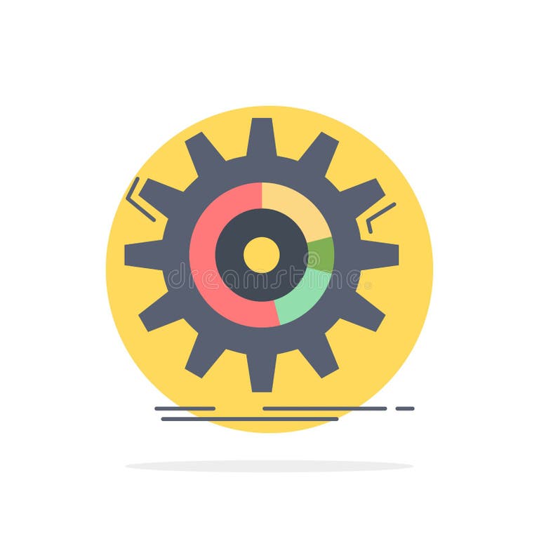 Setting, Data, Management, Process, Progress Flat Color Icon Vector ...