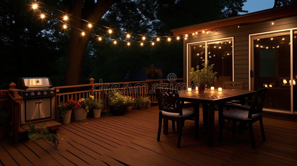 Setting deck lighting stock illustration. Illustration of string ...