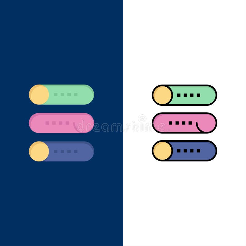 Setting, Device, Switch, on Off Icons. Flat and Line Filled Icon Set ...