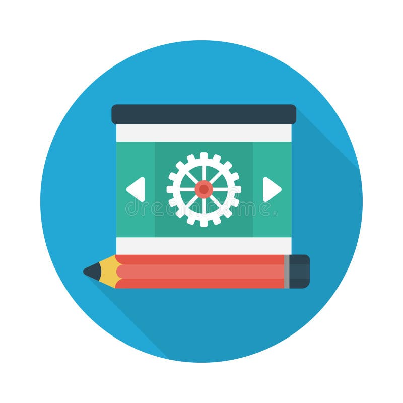 Setting Edit Vector Flat Color Icon Stock Illustration - Illustration ...