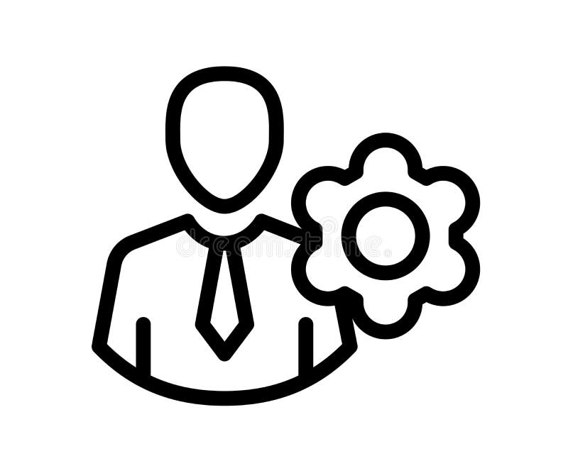 Setting Employee Single Isolated Icon with Outline Style Stock Vector ...