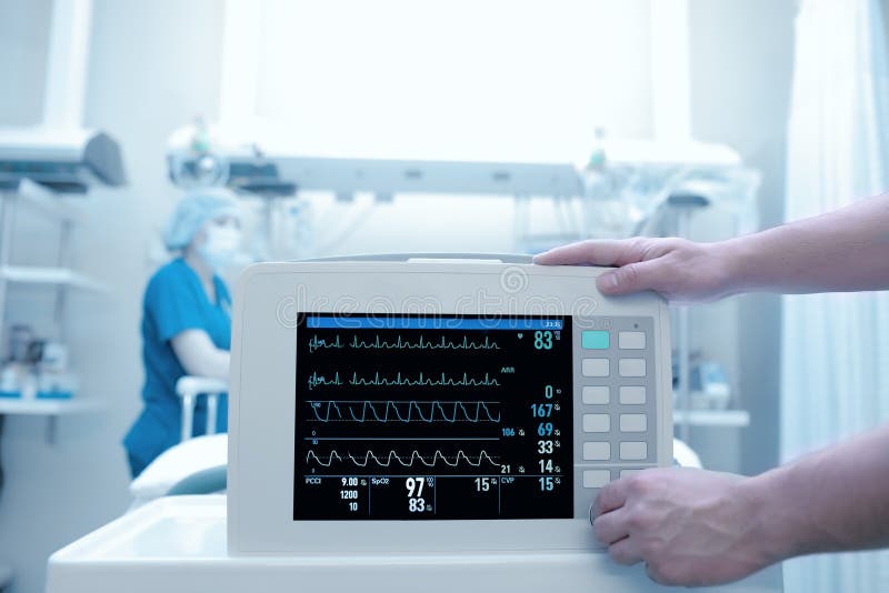 Setting Equipment in the Intensive Care Stock Photo - Image of control ...