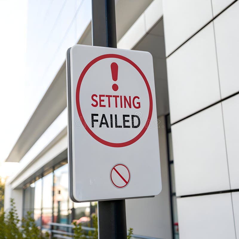 Setting Failed Icon Illustration Isolated on White Background Stock ...