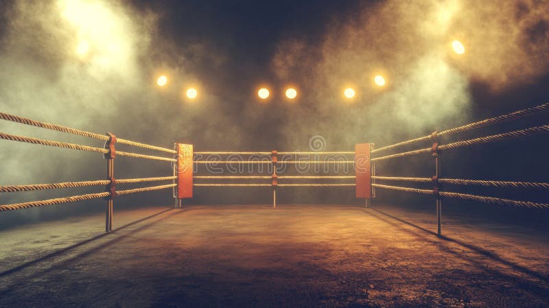 Setting Features a Boxing Ring Shrouded in Thick Smoke Illuminated by ...