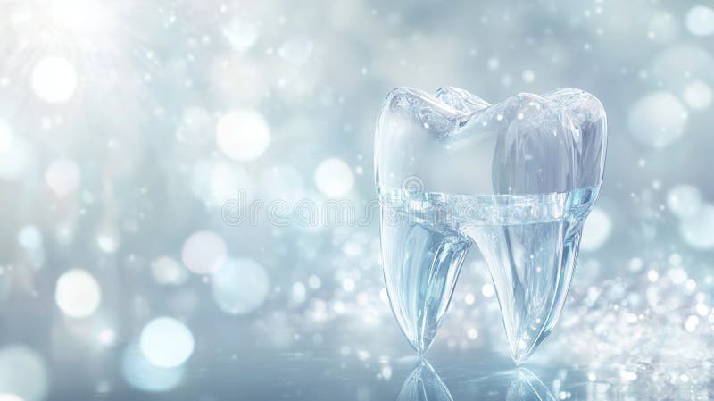 Elegant Crystal Tooth Implant with Diamond-like Reflections and Soft ...