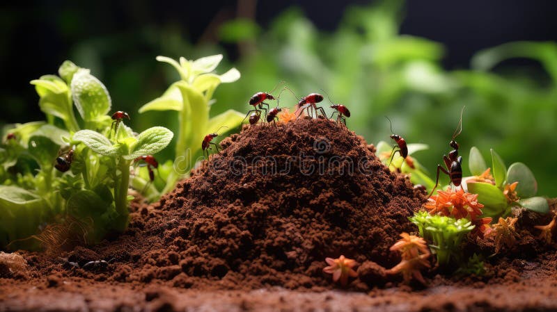 Setting fire ant mound stock illustration. Illustration of flower ...
