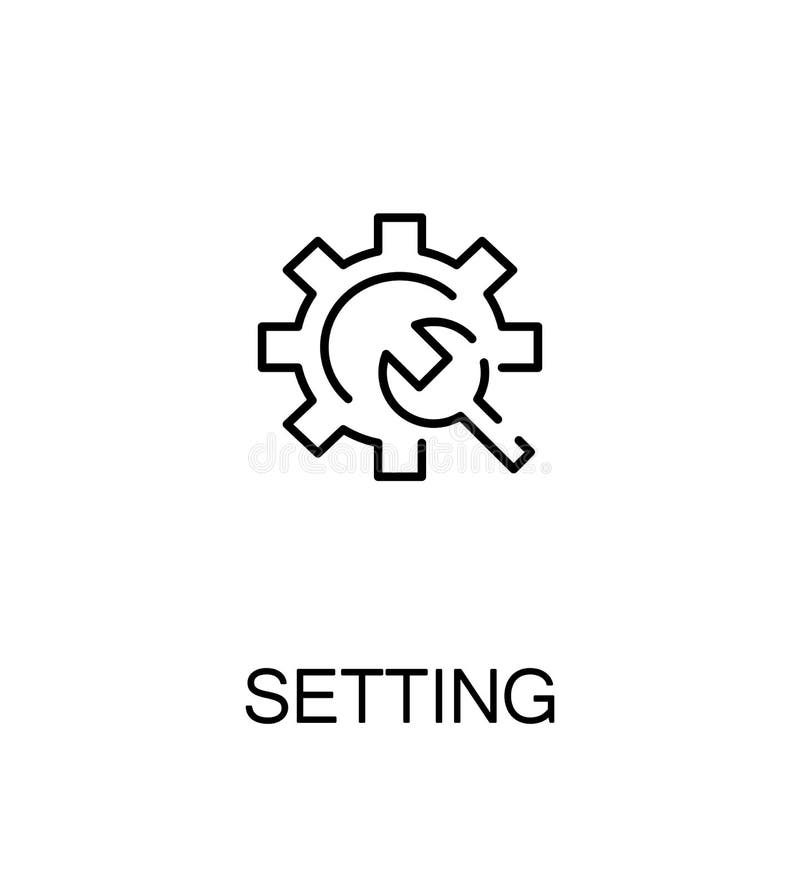 Setting flat icon stock vector. Illustration of plastic - 85531277