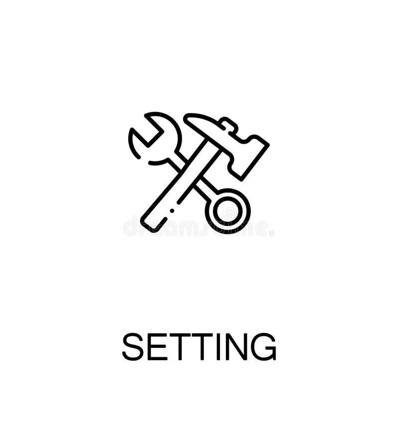 Setting flat icon stock vector. Illustration of plastic - 85531277