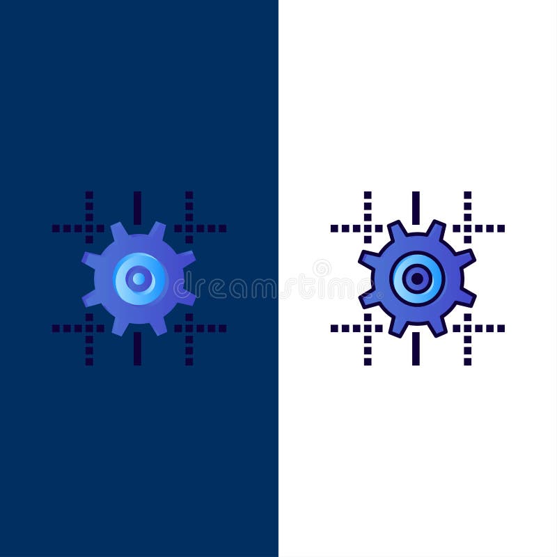 Setting, Gear, Computing, Line Icons. Flat and Line Filled Icon Set ...