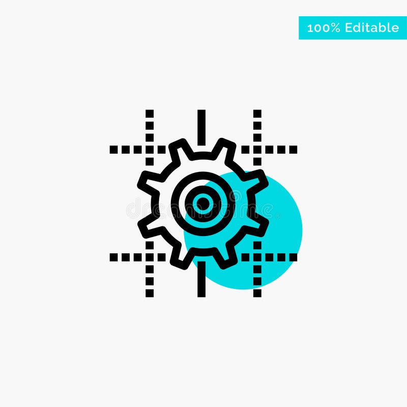 Setting, Gear, Computing, Line Turquoise Highlight Circle Point Vector Icon Stock Vector ...