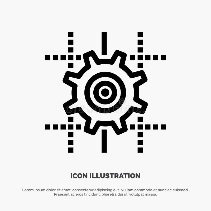 Setting, Gear, Computing, Line Vector Line Icon Stock Vector ...