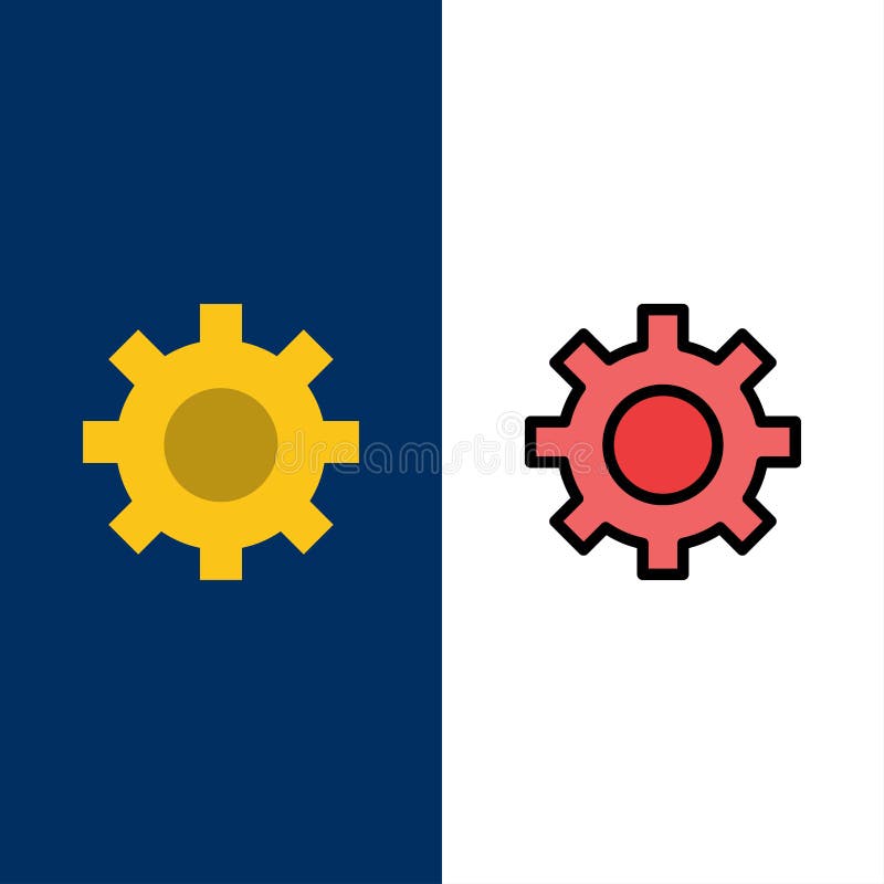 Setting, Gear, Interface, User Icons. Flat and Line Filled Icon Set ...