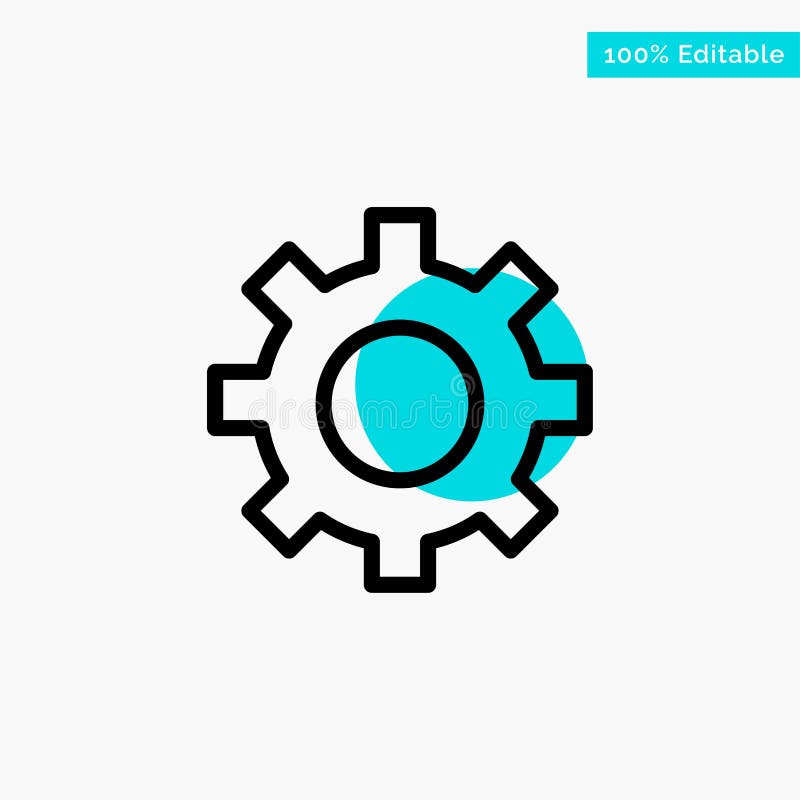 Setting, Gear, Interface, User Turquoise Highlight Circle Point Vector ...