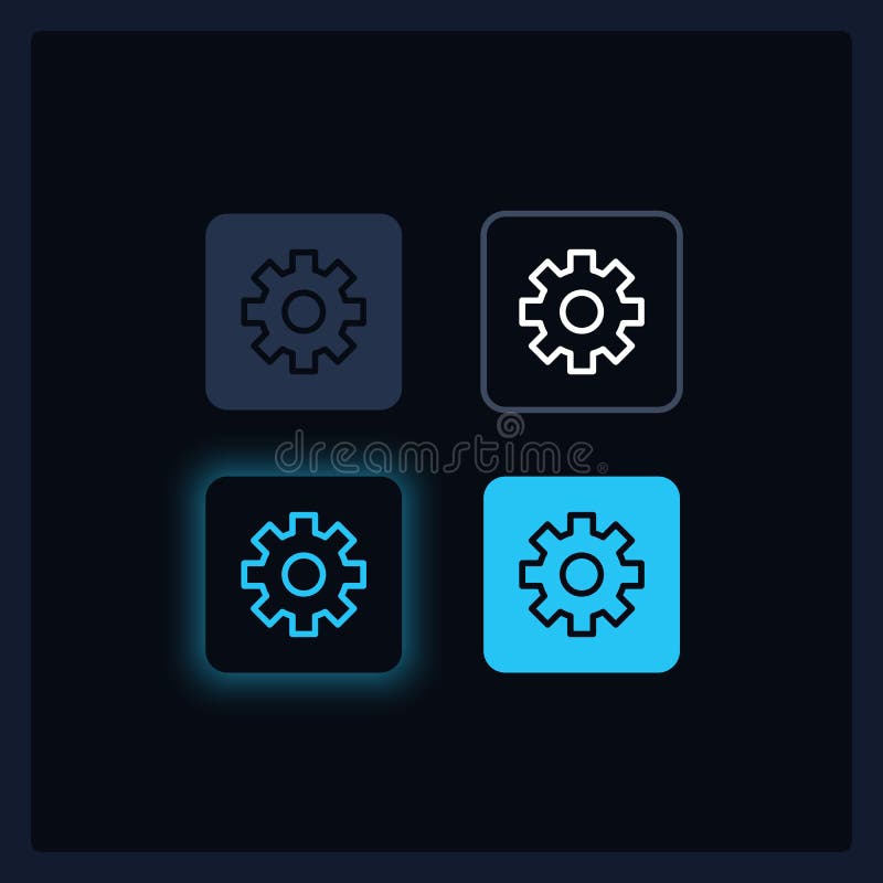 Setting Gear UI Elements Kit Stock Vector - Illustration of icon ...