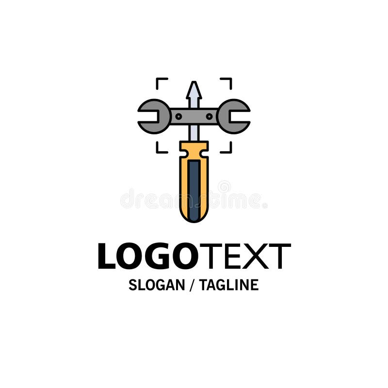 Setting, Gear, Wrench, Business Logo Template. Flat Color Stock Vector ...