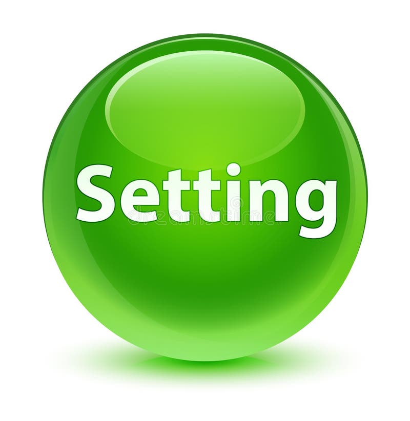 Setting Glassy Green Round Button Stock Illustration - Illustration of ...