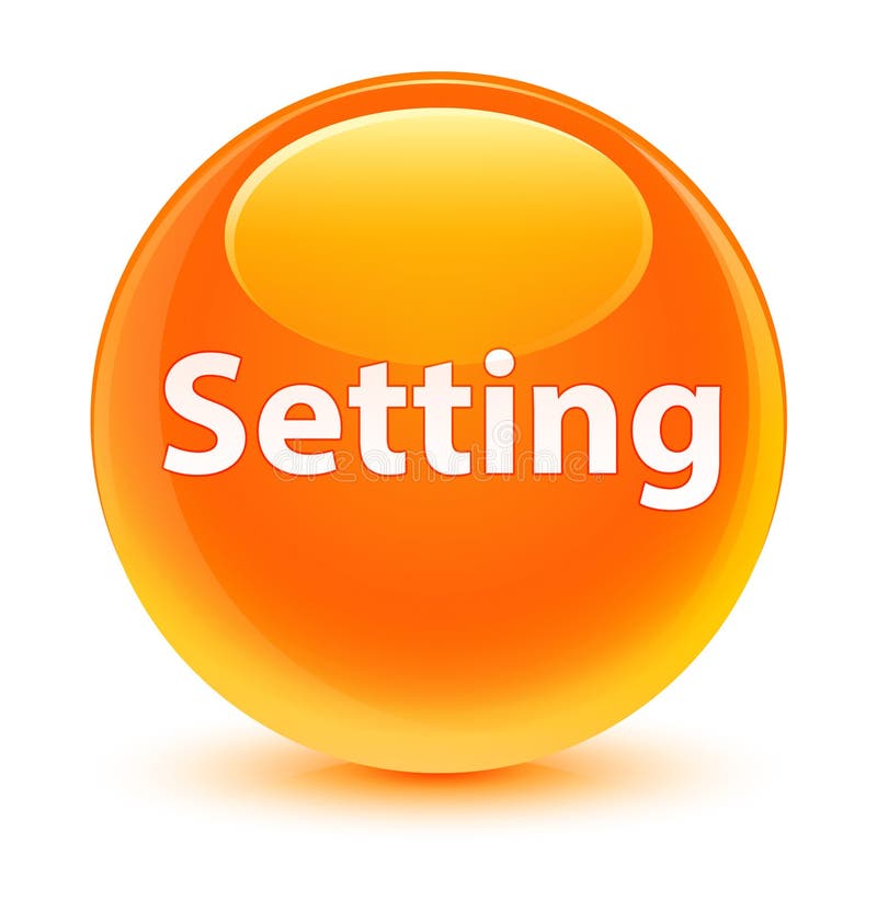 Setting Glassy Orange Round Button Stock Illustration - Illustration of ...