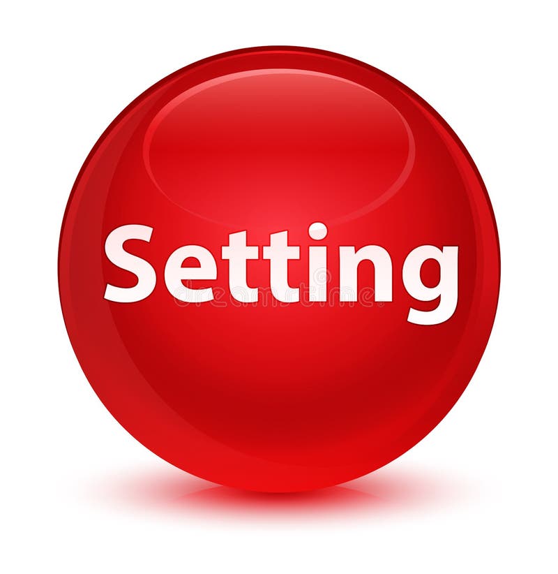Setting Glassy Red Round Button Stock Illustration - Illustration of ...