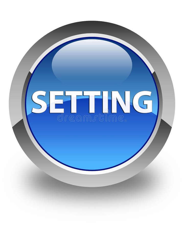 Setting Glossy Blue Round Button Stock Illustration - Illustration of ...