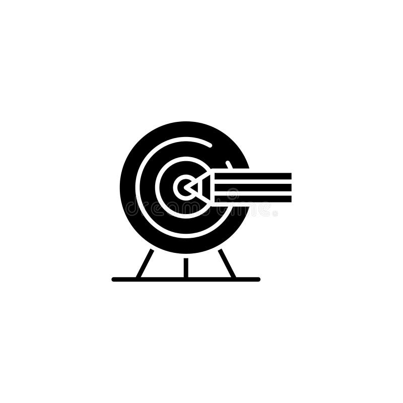Setting a Goal Black Icon Concept. Setting a Goal Flat Vector Symbol ...